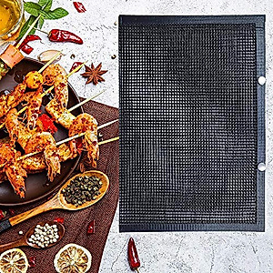 sorkwo Large BBQ Grill Mesh Bag, Non-Stick Baking Grilling Bag Heat-Resistant Reusable Easy to Clean Baked Grilling PTFE Bag for Outdoor Picnic Cooking Barbecue