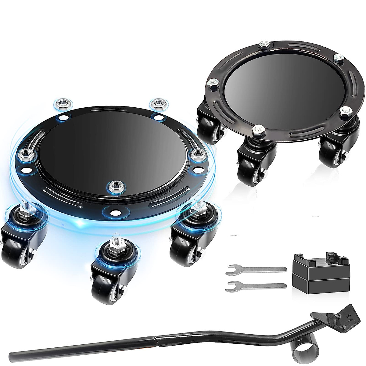 Heavy Duty Furniture Lifter with 5 Detachable Casters, Furniture Dolly for Heavy Furniture, 360° Rolling Furniture Movers Sliders, 1200 Lbs Loading Capacity, Set of 2