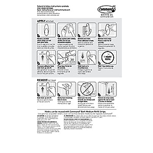 Command BATH18-6ES Organize Damage-Free Bath Towel Hook Value Pack, Medium, Frosted