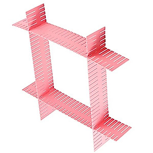 MANCHAP 56 PCS Adjustable Grid Drawer Organizer, DIY Drawer Divider, Plastic Drawer Separators for Kitchen Bedroom Office, Pink