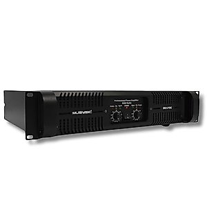 MUSYSIC Professional Power Amplifier 2 Channel – PA Power Peak Amplifier Output with ATR Technology – Banana Plug & Speakon Output XLR and TRS Input for DJs & Speakers - 9000 Watts
