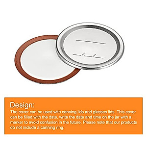 uxcell Canning Lids, 54pcs - Tinplate Split-Type Mason Jar Lid, Regular Mouth with Date Leak Proof Fits Storage Cover (Silver)