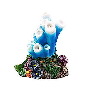 Aquarium Decor Air Bubble Stone Blue Coral Starfish Oxygen Pump Resin Crafts for Aquarium Fish Tank Ornament Decoration