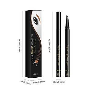 FREEORR Eyebrow Pen, Eyebrow Micro-Fork Tip Pencil 24HR Long-lasting Waterproof Brows Pencil, Tattoo Eye Brow Pencils for Women, Microblade Eyebrow Pen Eye Brows-02 Dark Brown