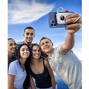 Portable-Charger-Power-Bank - 15000mAh PD 30W Power Bank, Built in Type-C(30W) and iOS(20W) Output Cables LED Display for iPhone and Android Phones and Most Electronic Devices(White)