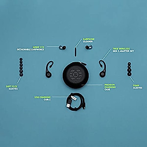 Shure Aonic 215 Tw2 in Ear Headphones, Blue & Shure Universal Communication Cable, Black