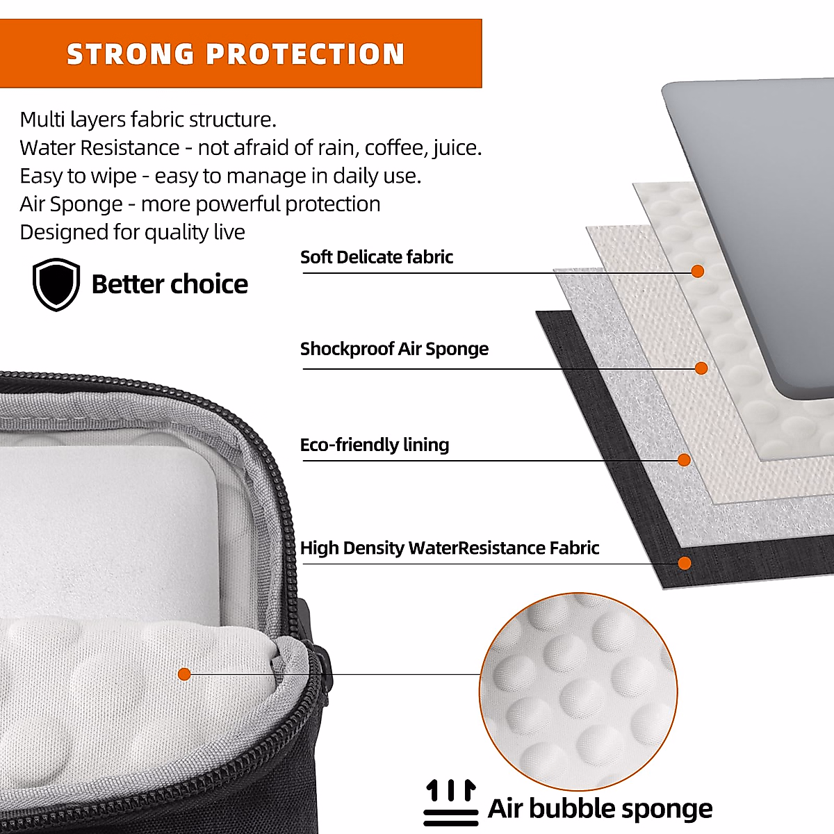 KINGSLONG 17-17.3 inch Slim Laptop Bag, Computer Carrying Case with Shoulder Strap, Notebook Handbag Cover for Men Women Fits Acer Asus Lenovo HP Toshiba Black