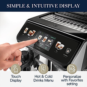 De'Longhi Eletta Explore Espresso Machine with Cold Brew, Automatic Hot & Cold Milk Frother for 50+ One Touch Recipes, Built-in Grinder, ECAM45086S