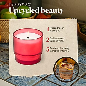 Paddywax Candles Al Fresco Collection, Naturally Scented Candle, 7 Ounces, Red, Rosewood Vanilla