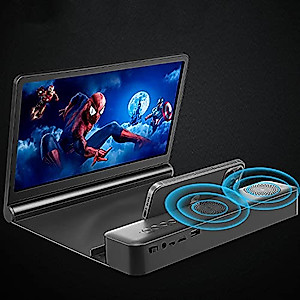 12" Phone Screen Magnifier with Bluetooth Speaker, 3D HD Mobile Phone Magnifying Screen for Videos and Gaming. Fordable Phone Stand with Screen Amplifier, Suitable for All Smartphones