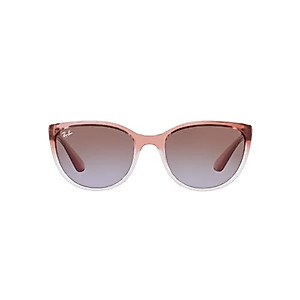 Ray-Ban Women's RB4167 Emma Cat-Eye Sunglasses, Light Brown TOP TRANSPAR, 59 mm
