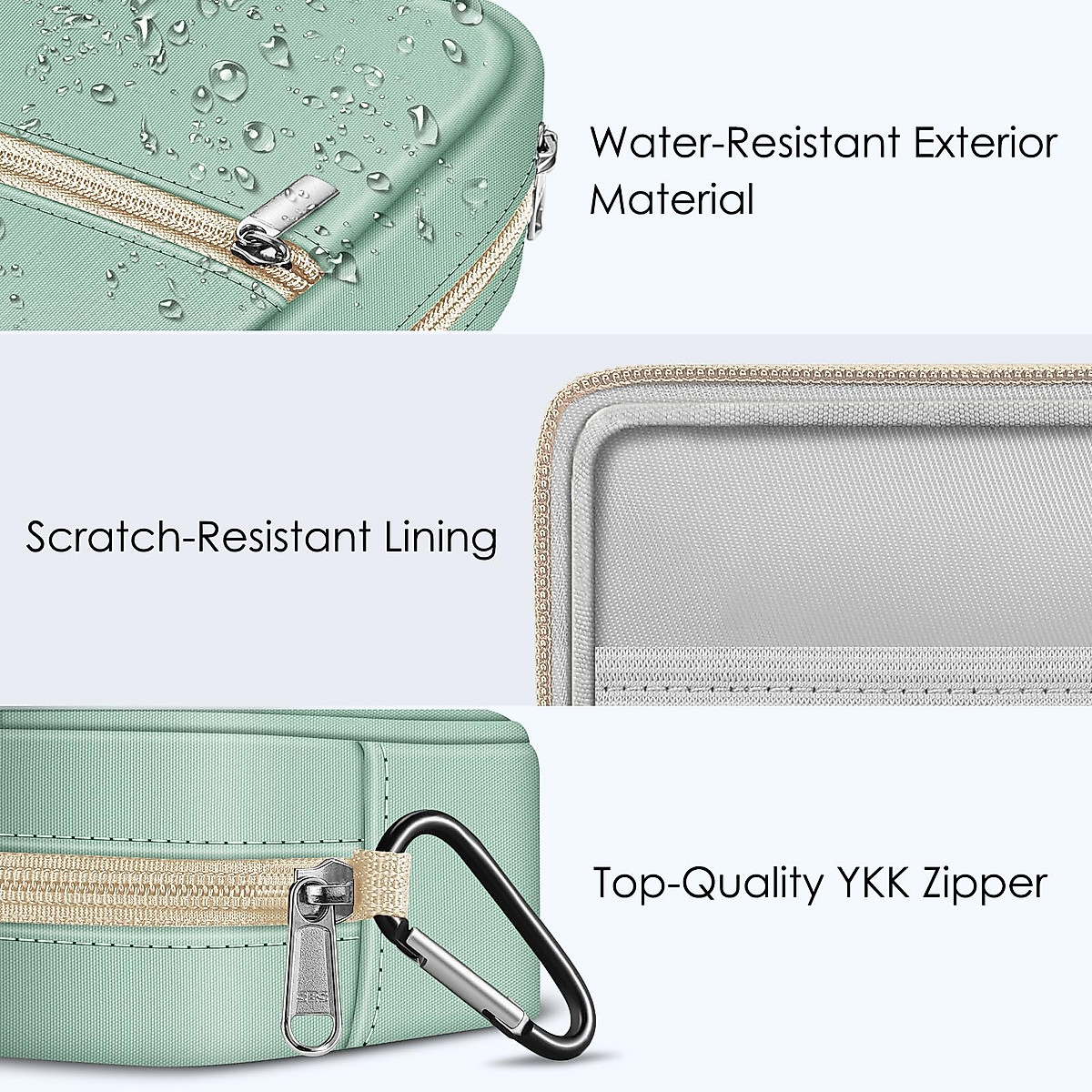 FINPAC Charger Case for MacBook, Small Electronic Organizer Bag for MacBook Power Adapter, Portable Pouch Travel Storage for Laptop Accessories, Magic Mouse, USB Drives, GoPro, Gadgets - Light Green