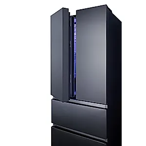 Summit Appliance FDRD152PL 27.5" Wide French Door Refrigerator-Freezer, Stainless Steel Look, Digital Controls, Interior LED Light, Open Door Alarm, No-frost Operation, Energy Saving Function