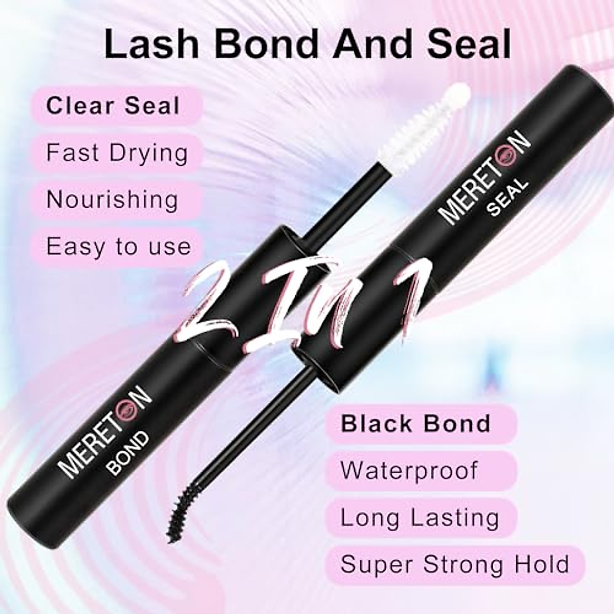 Lash Bond and Seal, Lash Cluster Glue for DIY Eyelash Extensions,Individual Lash Glue for Cluster Eyelash, Strong Hold, Eye Lash Glue for Personal Makeup Use (Black01 Bottle)