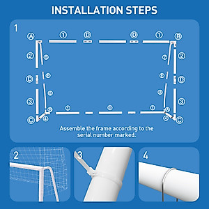 Caprihom Soccer Goal for Backyard 6FTx 4FT Soccer Net for Backyard with Weatherproof UPVC Frame,Ground Stakes | Portable Full Size Soccer Net Goal PVC Soccer Goal Post