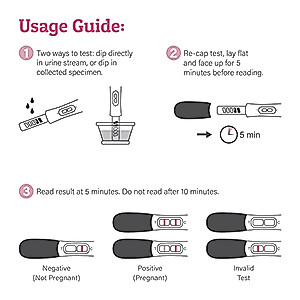Wondfo Pregnancy Test Early Result 5 Pack - Extra Sensitive and Very Early HCG Urine Midstream Test 10 MIU - Detect 6 Days Sooner Than Your Missed Period
