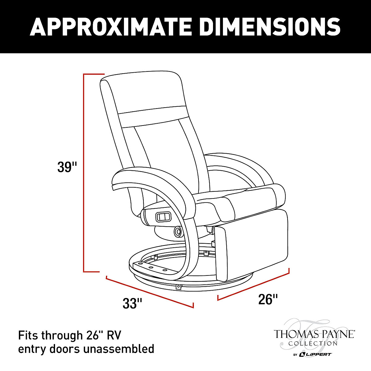 Thomas Payne RV Euro Recliner with Footrest -Vinyl Altoona
