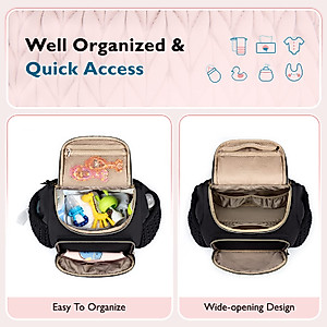 mommore Diaper Bag Small Diaper Backpack Stylish Baby Backpacks Travel Mini Maternity Bags with Insulated Pockets, Changing Pad, Stroller Straps