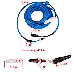 9995873 DIY Cable 3 Wire Assy w/Swivel, Pool Cleaner Parts Replacement 3 Pin Swivel Cord Fit for Dolphin Supreme M4 M5 C3 M400 M500, Oasis Z5, Triton Plus, Wave 65, With Remote Control or Bluetooth