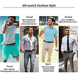 SUOSDEY Mens Braided Leather Belt Cowhide Woven Leather Belt for Casual Jeans Pants with Solid Prong Buckle,tan