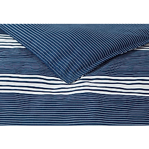 Nautica - King Duvet Cover Set, Cotton Reversible Bedding with Matching Shams, Stylish Home Decor (Craver Navy, King)
