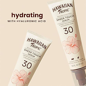 Hawaiian Tropic Sheer Touch Body Serum SPF 30, 3.3 oz | Hyaluronic Acid Serum, Sunscreen , Hydrating Serum, Travel Size, SPF 30, 3.3 oz