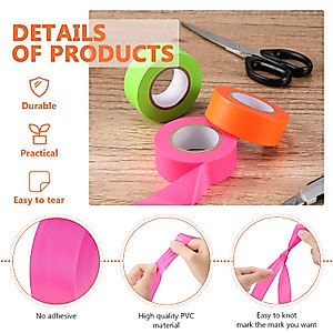 3 Pieces Flagging Tape Plastic Ribbon Multipurpose Neon Marking Tape Neon Flagging Tape 1 Inch Wide Non-Adhesive Tape for Boundaries and Hazardous Areas, Home and Workplace Use (Classic Colors)
