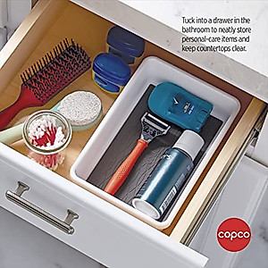 Copco Basics Drawer Organizer, 9.06 x 6.13 x 2.1-Inches, White/Charcoal Gray