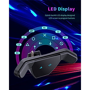 AOJAKI Paddles for PS4 Controller, Back Button Attachment with LED Display, Memory Function, Audio Jack, Customizable Settings