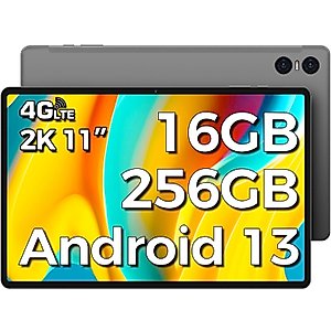 AXCID Teclat T50 PRO Tablet MAX 16GB+256GB 11" 2K Android 13 2000x1200 MTK G99 Octa Core 4G Network Type-C 18W Fast Charging