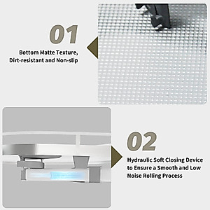 WHIFEA Blind Corner Pull Out Cabinet Organizer, Soft Close 2 Tier Swing Tray, Non-Slip Spice Rack for 36 inch Kitchen Cabinet, Heavy Duty Storage Organizer, Adjustable Height