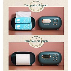 Retro Radio Shape Tissue Cover Box, Practical and Cute for Kitchen,Bathroom Vanity Countertops, Bedroom Dressers,Night Stands, Desks and Tables, Creative Gift (Retro Radio Pink)