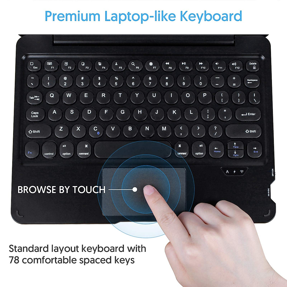 LAVO-TECH Wireless Bluetooth Keyboard Case 10.2" 10.5" with Touchpad for iPad 9th 8th 7th Gen, iPad Air 3rd, iPad Pro 10.5", Smart Wireless Keyboard Case 360° Full Protection Cover