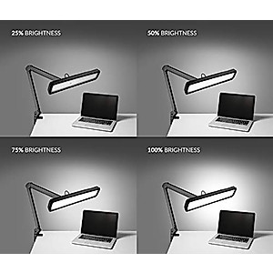 Neatfi (New Model) XL 2,500 Lumens LED Task Lamp with Clamp, 30W Super Bright Desk Lamp, 162 Pcs SMD LED, 22 Inches, Eye-Caring LED Lamp (Black)