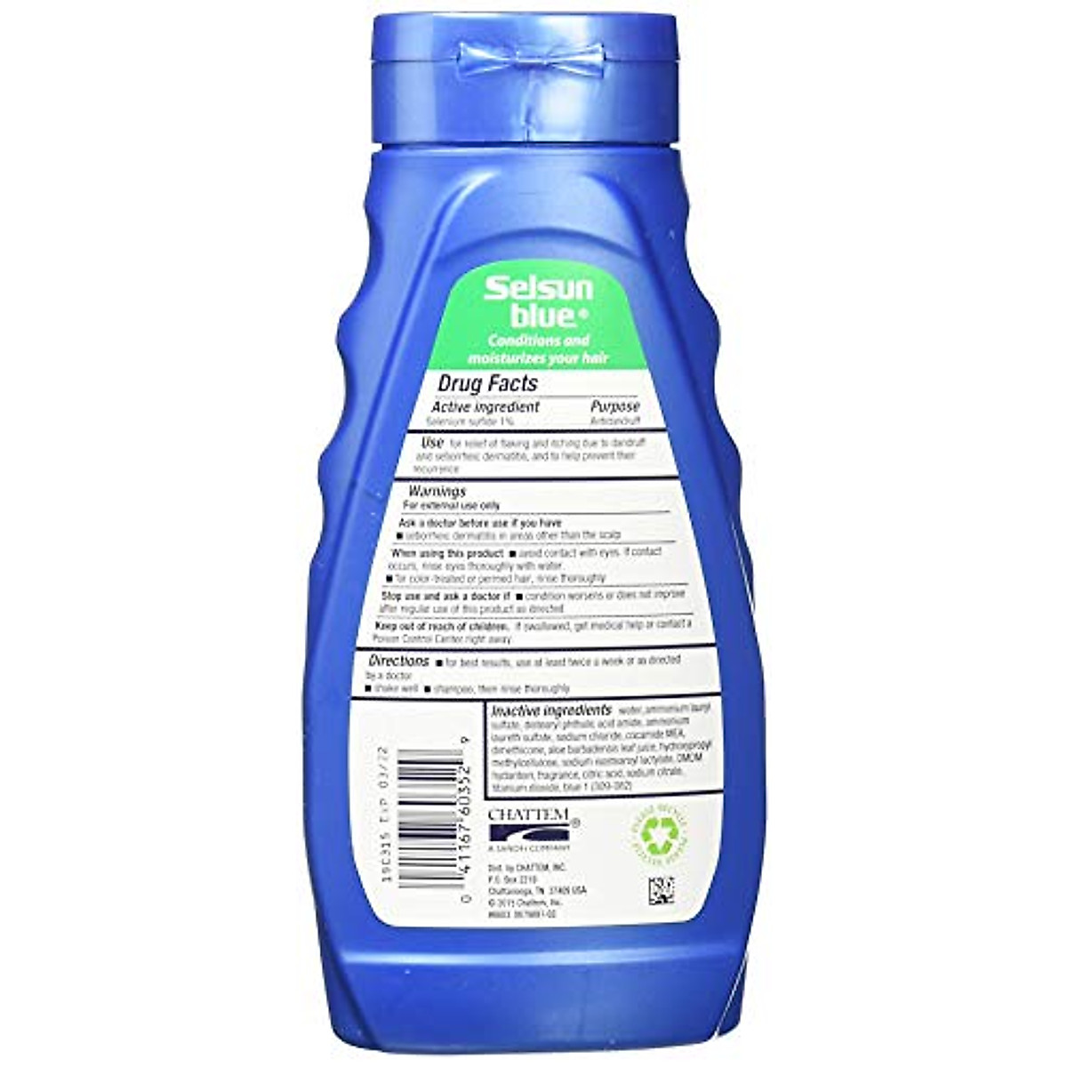 Selsun Blue Moisturizing with Aloe Dandruff Shampoo 11 oz (Pack of 2)