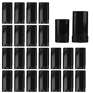 COSIDEA 25 PCS plastic empty 15g black oval shape lip balm tube deodorant containers 0.5oz lipstick tube small wax packing container