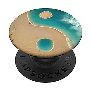 Beach Sea Ocean Sand Yin Yang YinYang Tao PopSockets Swappable PopGrip