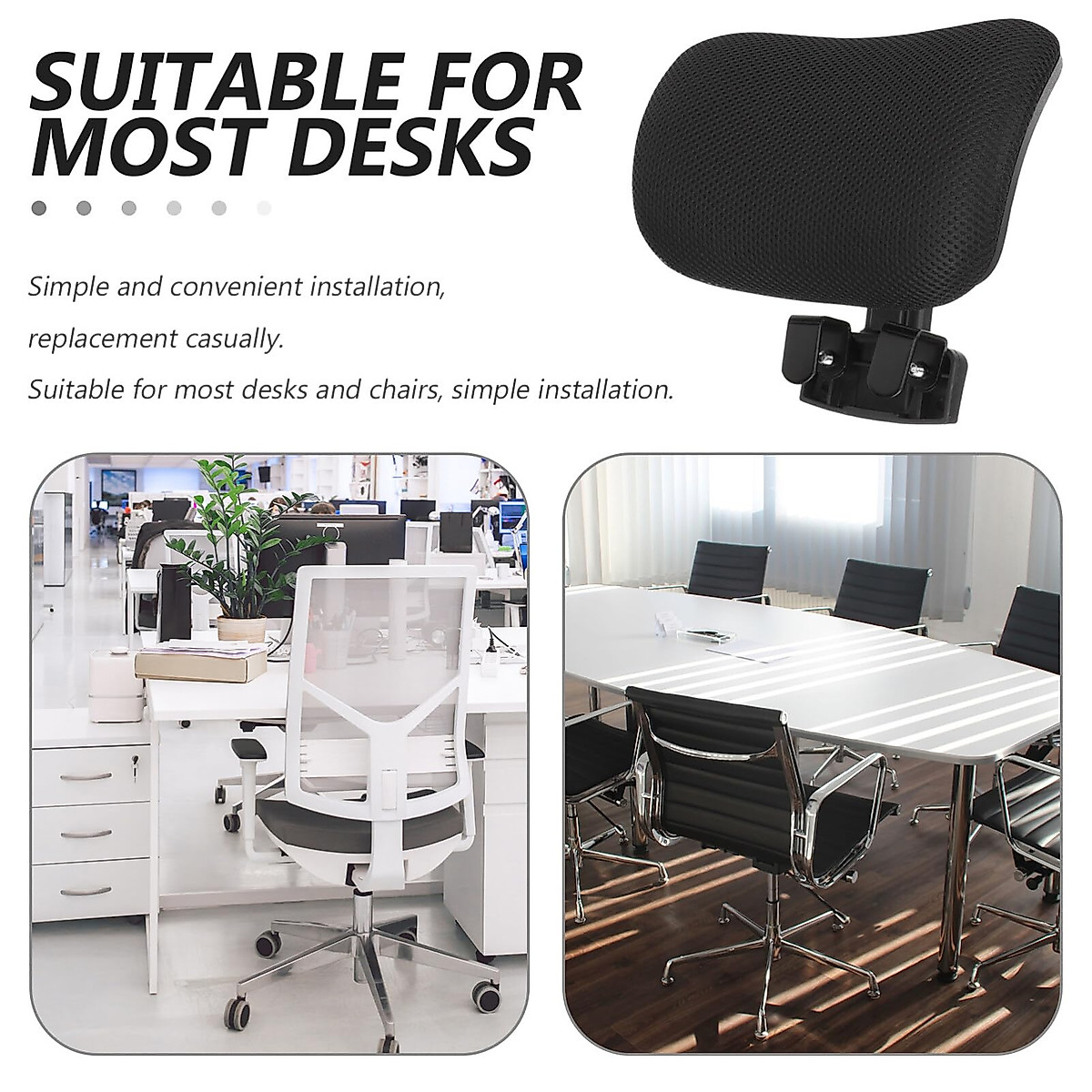 Gaming Chair Headrest Attachment Office Chair Headrest Attachment Neck Support Cushion Clip on Computer Chair Head Pillow Detachable for Ergonomic Executive Chairs Black