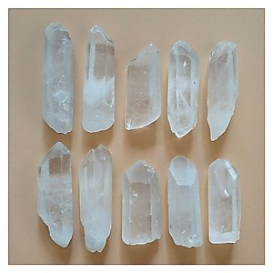 Colorsheng 10 Pcs Natural Rough Quartz Crystal Column Points Shards (1"- 2")