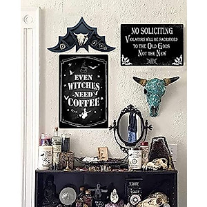 Funny Dark Humor No Soliciting Sign Gothic Room Decor For Home, Bedroom, Kitchen, House 8 x 12 Inch (940)