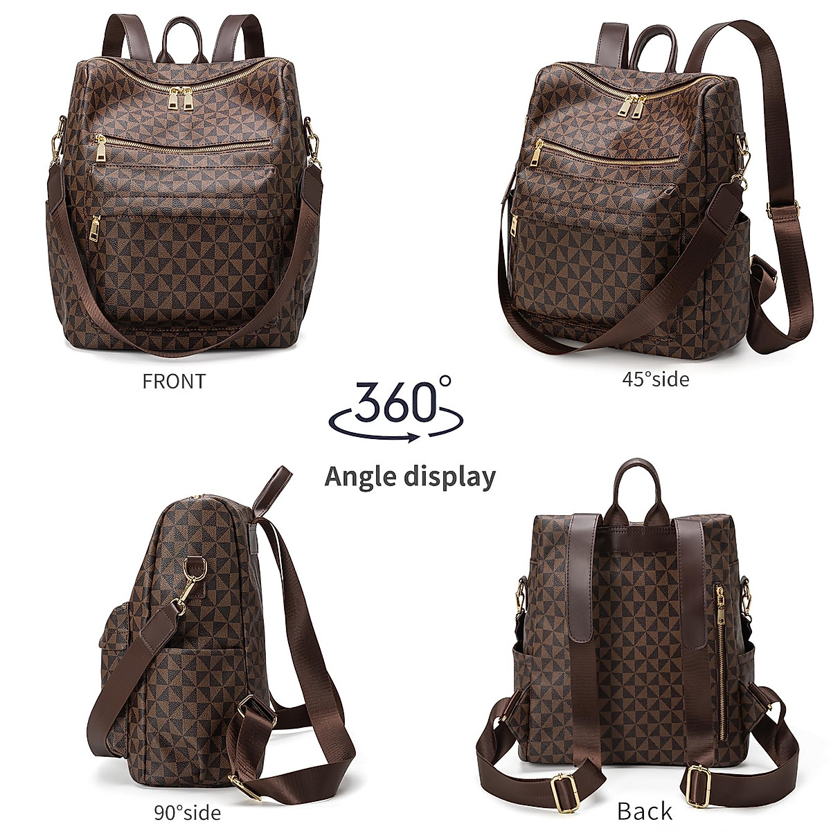 LDMIYIN Women's Fashion Large-capacity Leisure Backpack Travel Anti-theft Single Shoulder Crossbody Bag Handbag