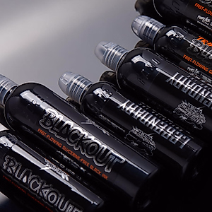 World Famous Tattoo Ink, Blackout Black Tattoo Ink - Professional Tattoo Ink with High Pigment Content - Skin-Safe Ink in Bold Shades - Vegan & Non-Toxic (8 oz)