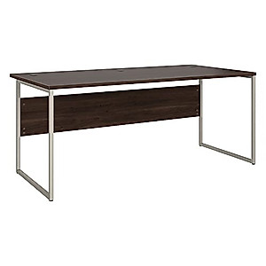 Bush Business Furniture Hybrid Computer Table Desk with Metal Legs, 72W x 36D, Black Walnut