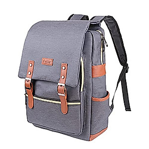Fvstar Slim Business Laptop Backpack Casual Daypacks Outdoor Rucksack Travel Backpack for Men Women,Tear Resistant Unique Travelling Backpack Fits up to 15.6Inch Laptop,Gray