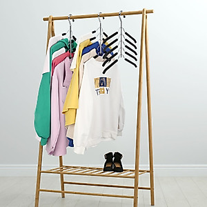 Ripeng 8 Pcs Multi Layer Clothes Hangers 5 in 1 Sweater Shirt Hanger for Shirts Space Saving Anti Slip Metal Heavy Duty Stainless Steel Blouse Tree Hangers for Suit Closet Organizer and Storage, Black