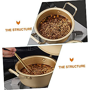 KICHOUSE Instant Noodle Pot Ramen Pot with Lid Metal Cooking Utensils Korean Pots for Cooking Soup Cooker Korean Ramen Pot with Lid Ramyun Pot Ramen Cooking Utensils Small Pot Ramen Cooker