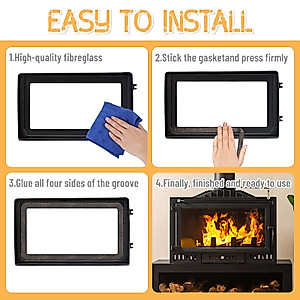 Wood Stove Replacement Gasket, 78.7 inch Self Adhesive Fiberglass Rope Fireplace Tape Seal Wood Stove Door Gasket for Woodburning Coal Stoves(1 Pack)