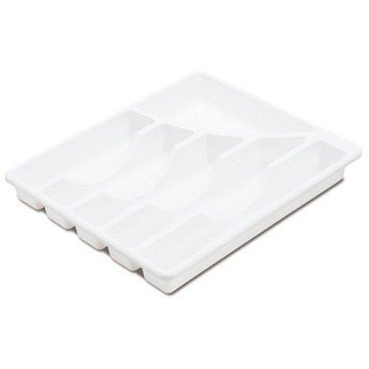 Sterilite 15758006 14" x 11.88" x 1.88" White 6 Compartment Cutlery Tray