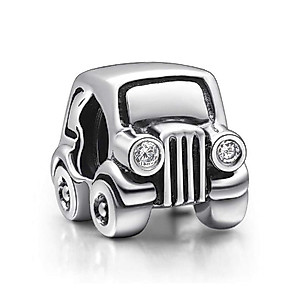 BOLENVI Jeep Car Truck 925 Sterling Silver Charm Bead For Pandora & Similar Charm Bracelets or Necklaces