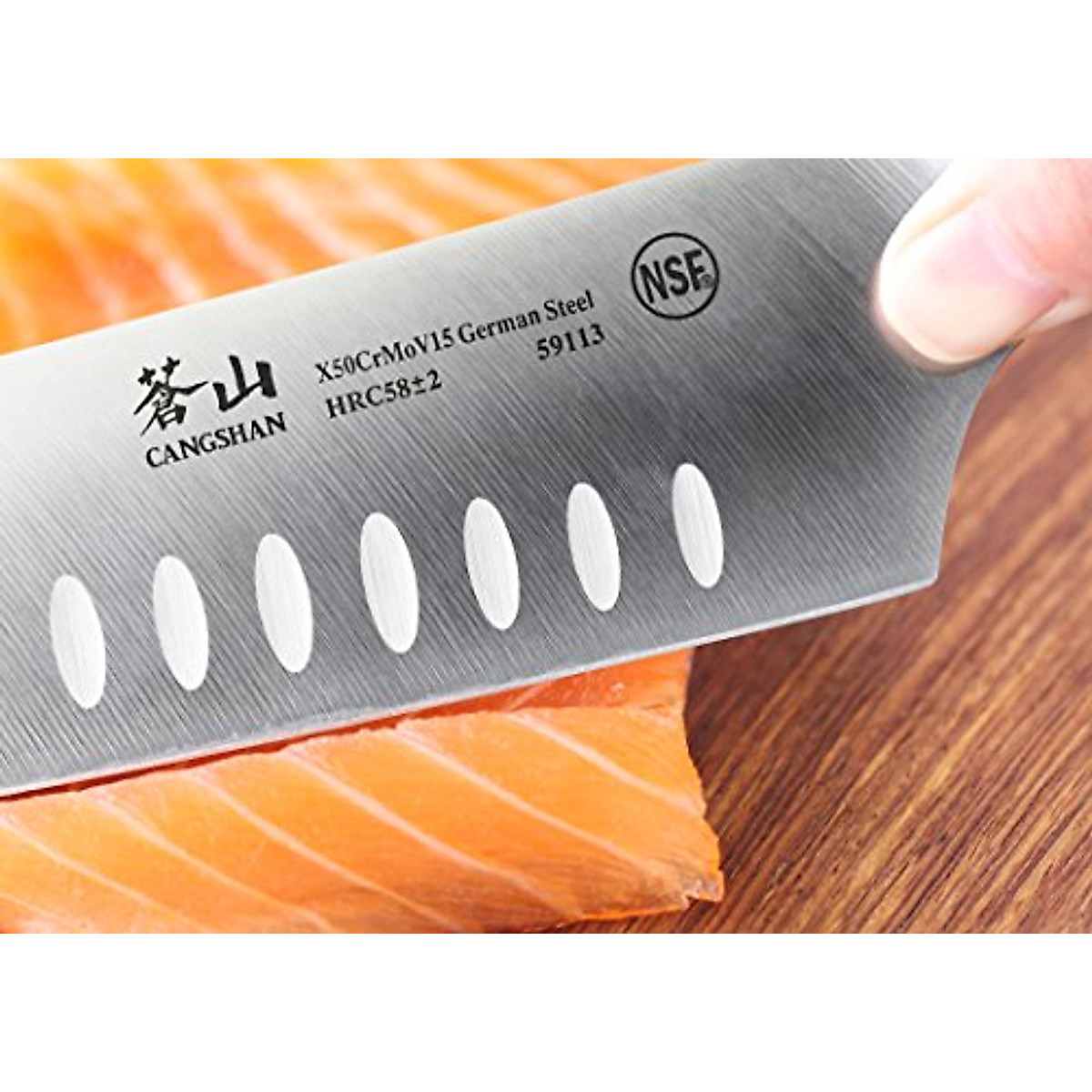 Cangshan N Series 59113 German Steel Forged Santoku Knife, 7-Inch
